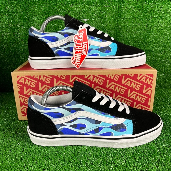 Vans | Shoes | New Vans Old Skool Camo Flame Blue Ice Low Top Sneakers ...